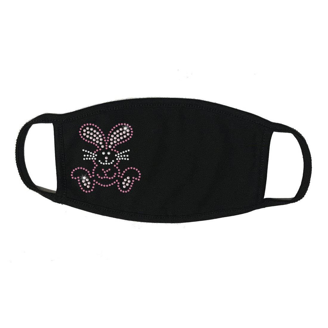 Rhinestone Embellished Black Face Mask with Easter Bunny – Rhinestone ...