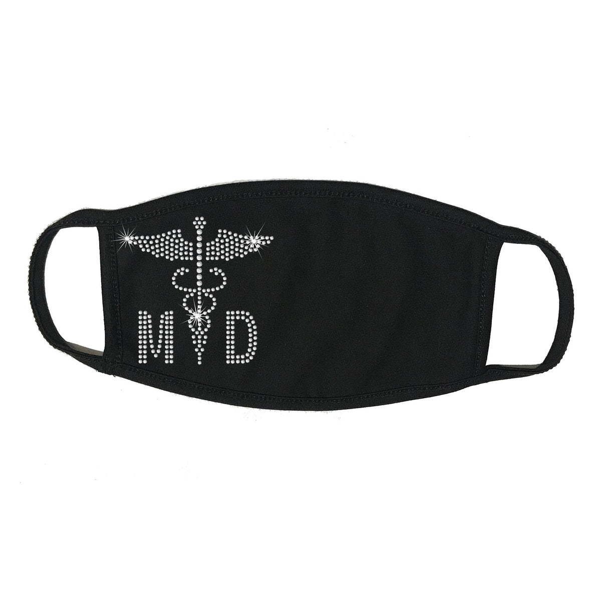 Rhinestone Face Mask, Face Cover, MD Logo, Caduceus, Medicine Doctor ...