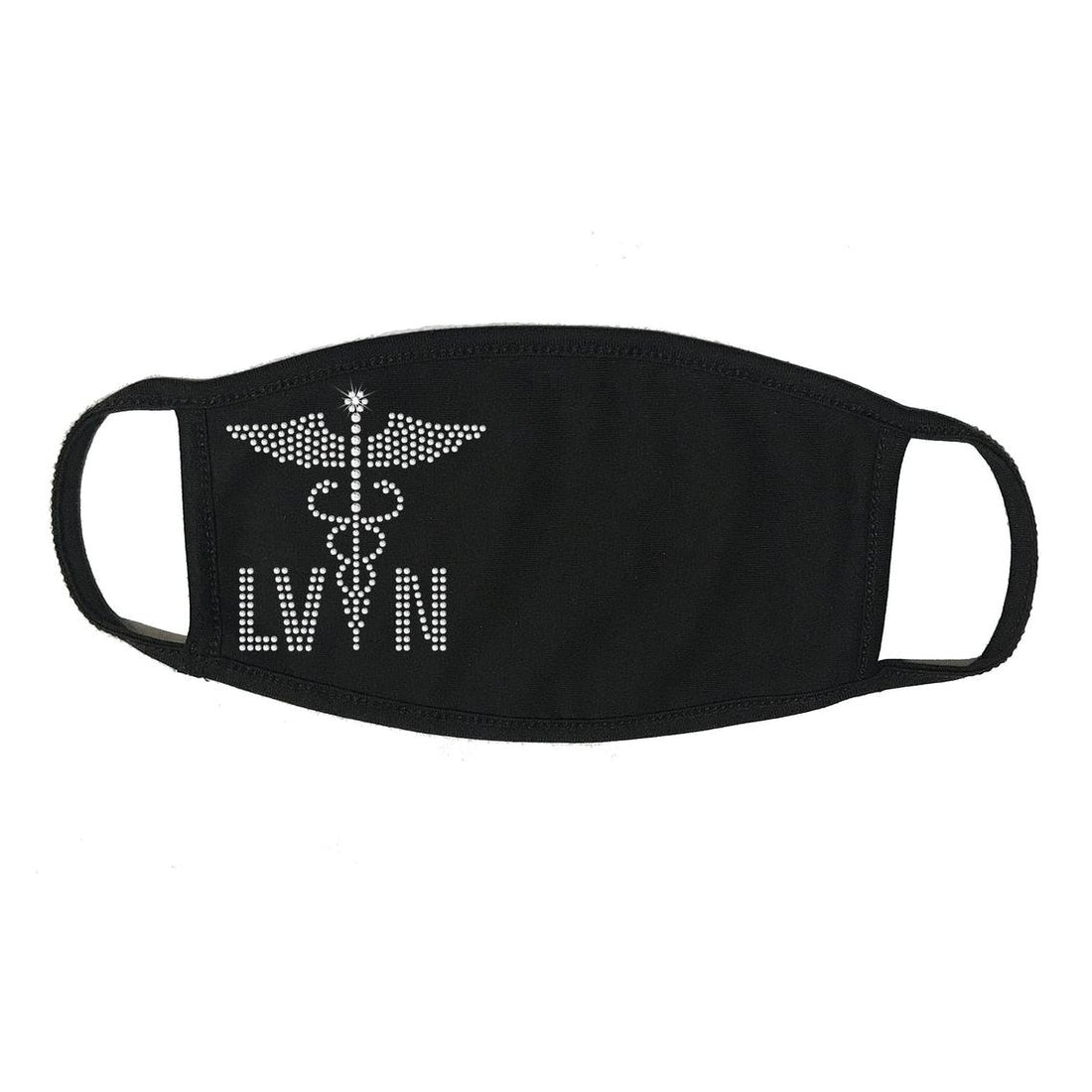 Rhinestone Face Mask, Face Cover, LVN Logo, Caduceus, Licensed Vocatio ...
